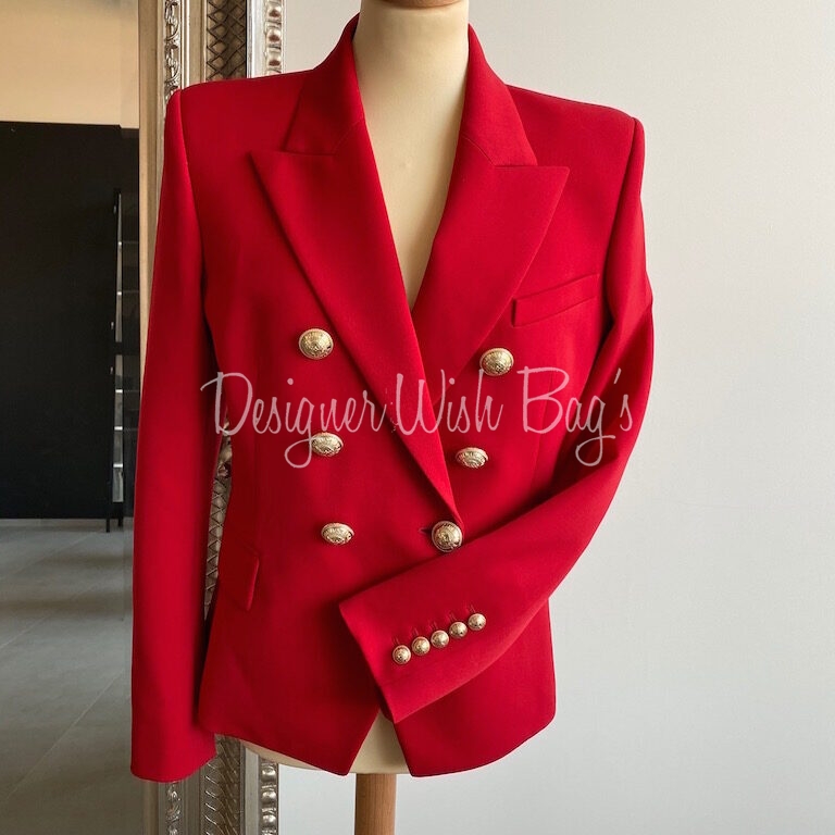 Balmain Red Blazer - Designer WishBags