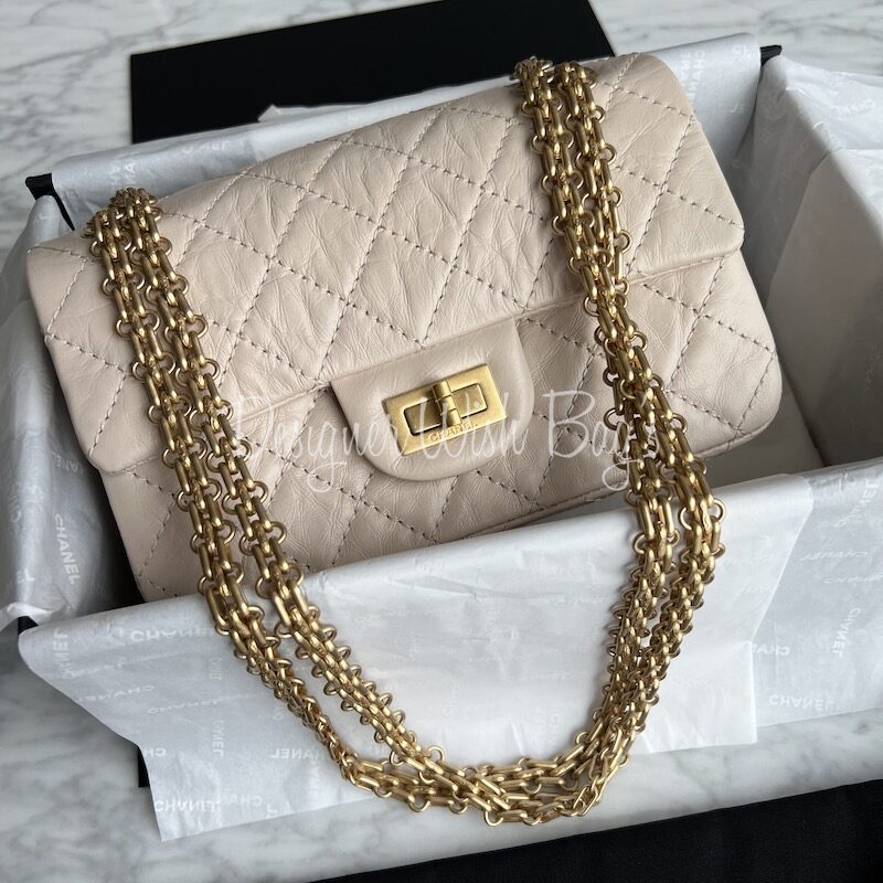 Chanel Mini Reissue Beige Gold - Designer WishBags
